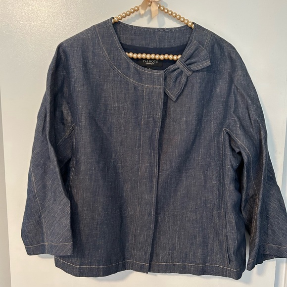Talbots | Jackets & Coats | Talbot Linen Denim Look Jacket Size 2 ...